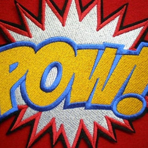 EXTRA LARGE Embroidered POW Super Hero Cartoon Applique Patch, Iron on ...