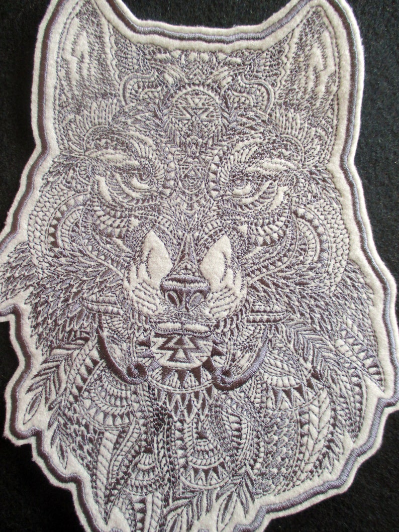 Extra Large Embroidered Wolf Applique Patch Iron on or Sew | Etsy