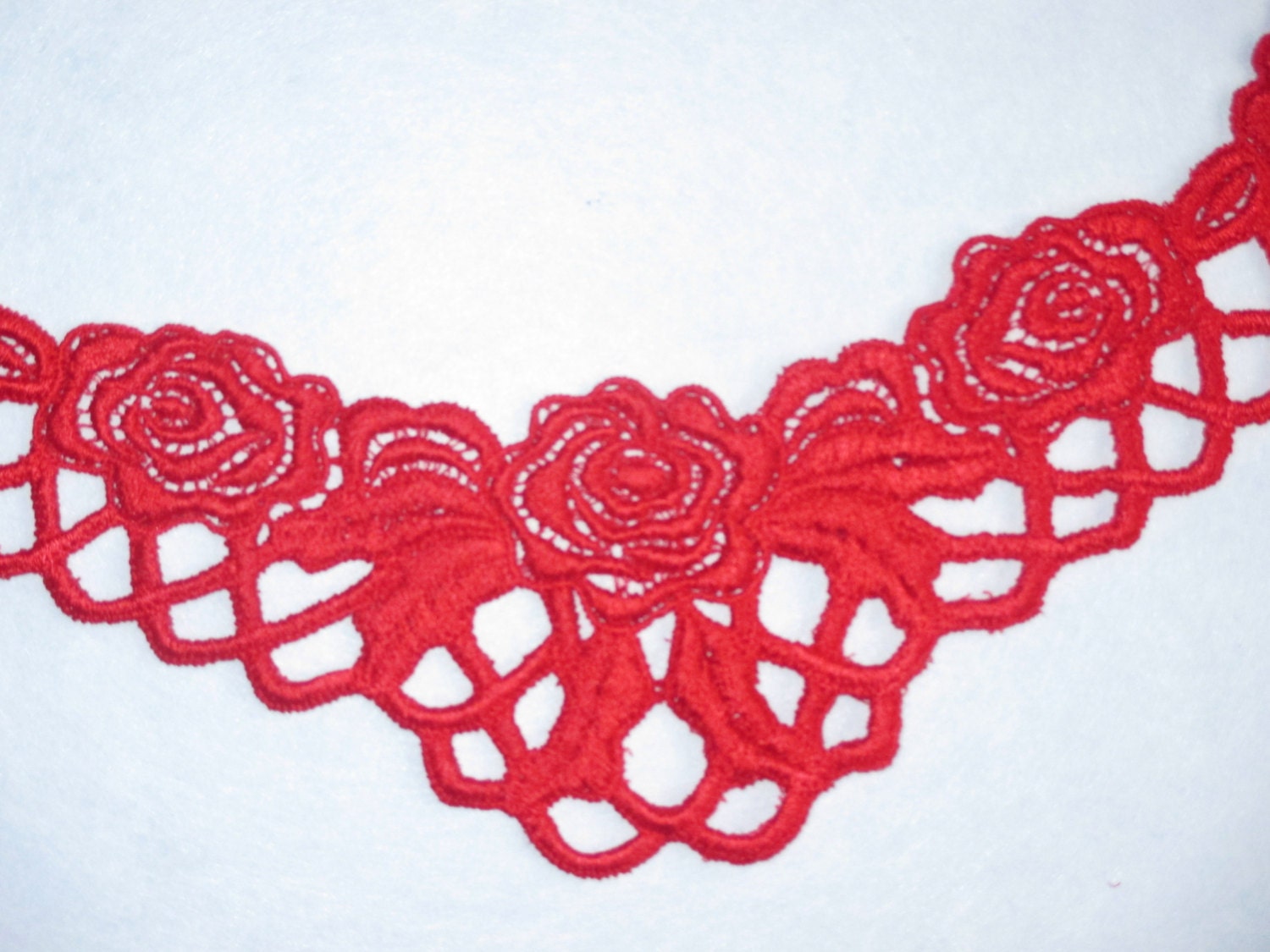 Embroidered Sexy Red Lace Neckline Collar Jewelry Lace - Etsy