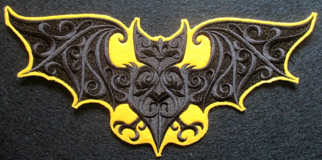 Jumbo Embroidered Bat in a Barogue Style With 11 1/2 Inch Wing Span ...