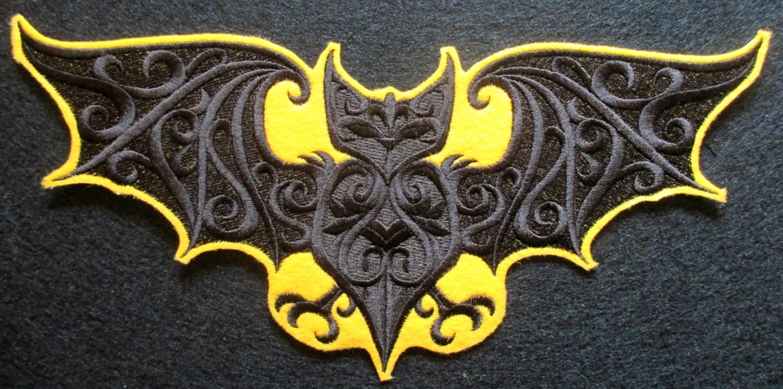 Jumbo Embroidered Bat in a Barogue Style With 11 1/2 Inch Wing - Etsy