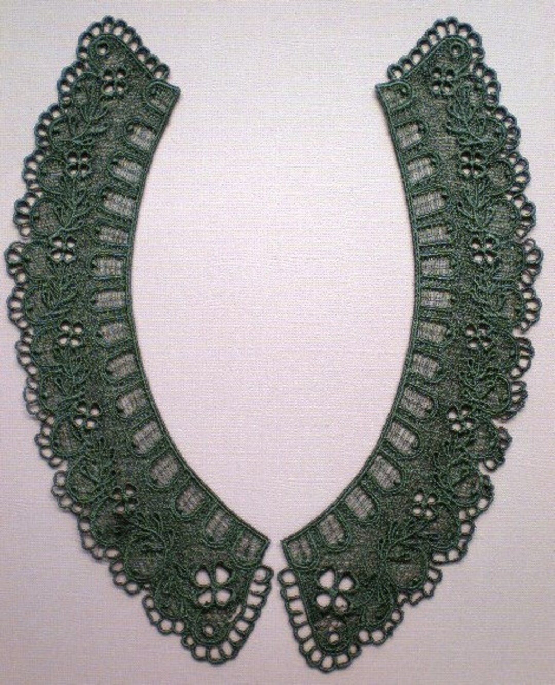 Embroidered 2 Piece Lace Collar, Neckline Lace, Sophisticated Gray Lace ...