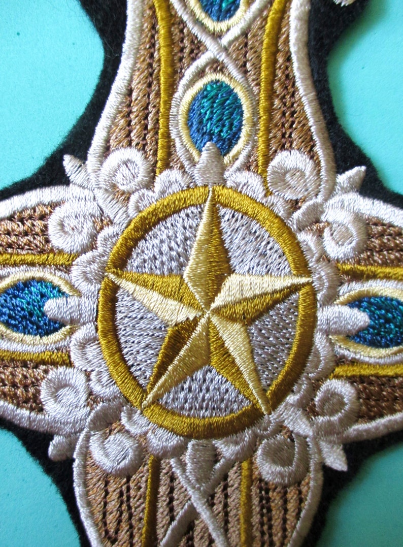Extra Large Embroidered Western Cross Applique Patch | Etsy