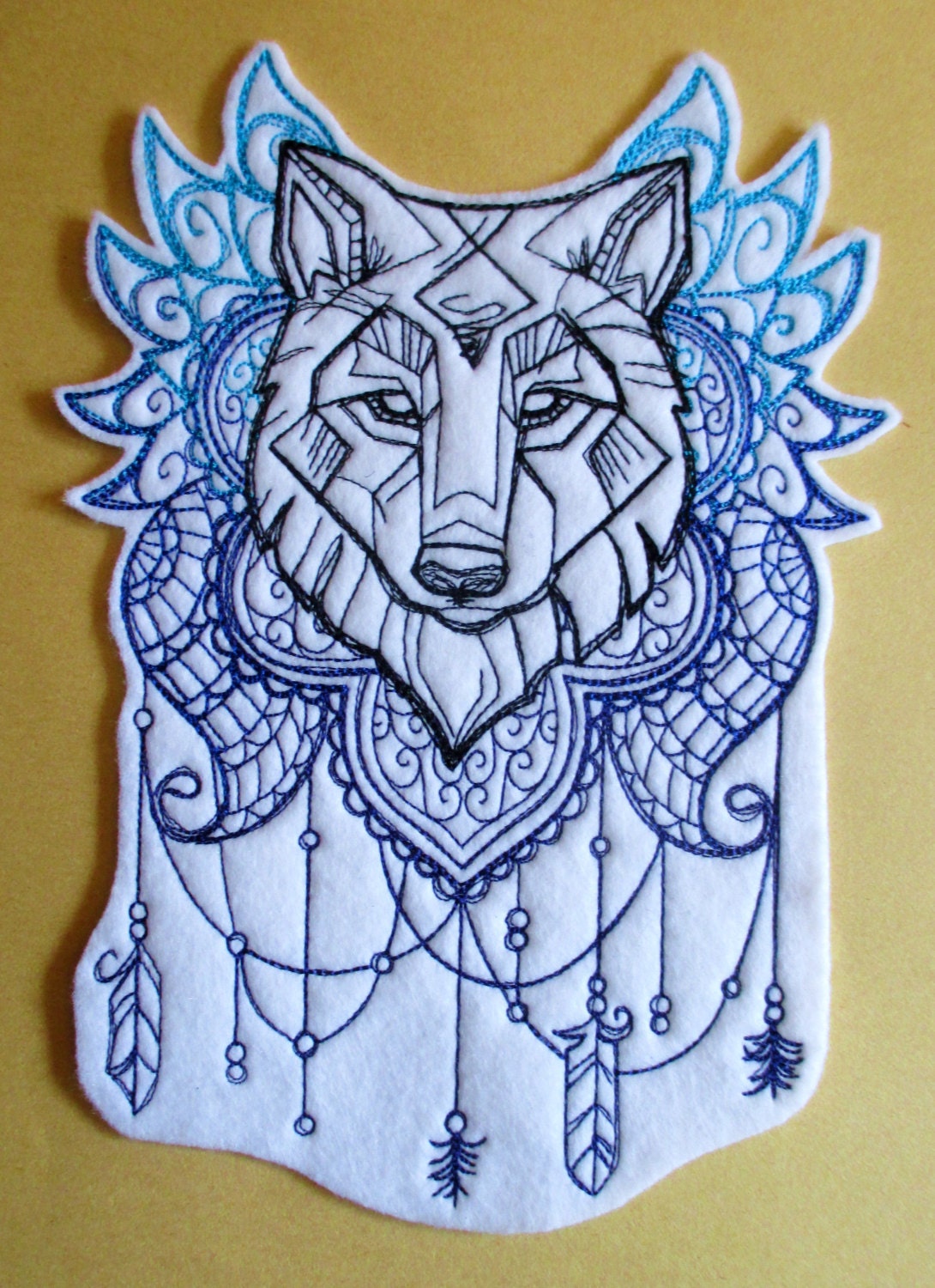 Large Wolf Applique Patch Majestic Leader of the Wolf Pack - Etsy