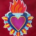 Extra Large Embroidered Milagro ( Miracle ) Heart, Torch, Flame ...