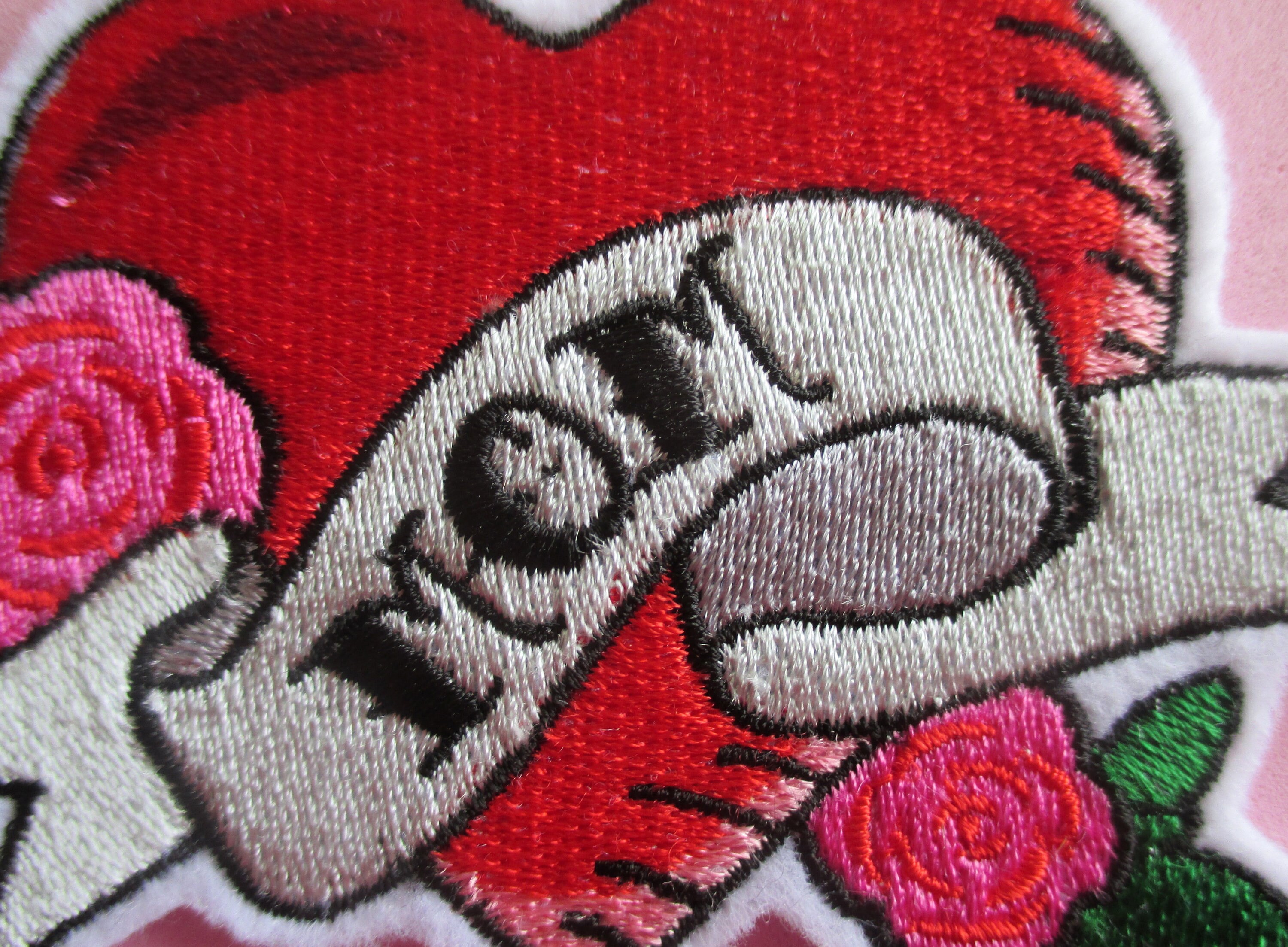Embroidered Tattoo Style Heart, Mom and Roses Biker Patch, Iron On, Sew ...