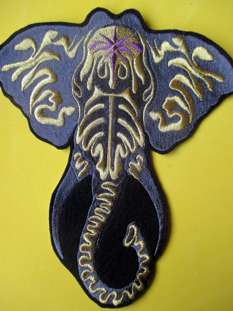 Extra Large Embroidered Elephant Applique Patch Indian - Etsy
