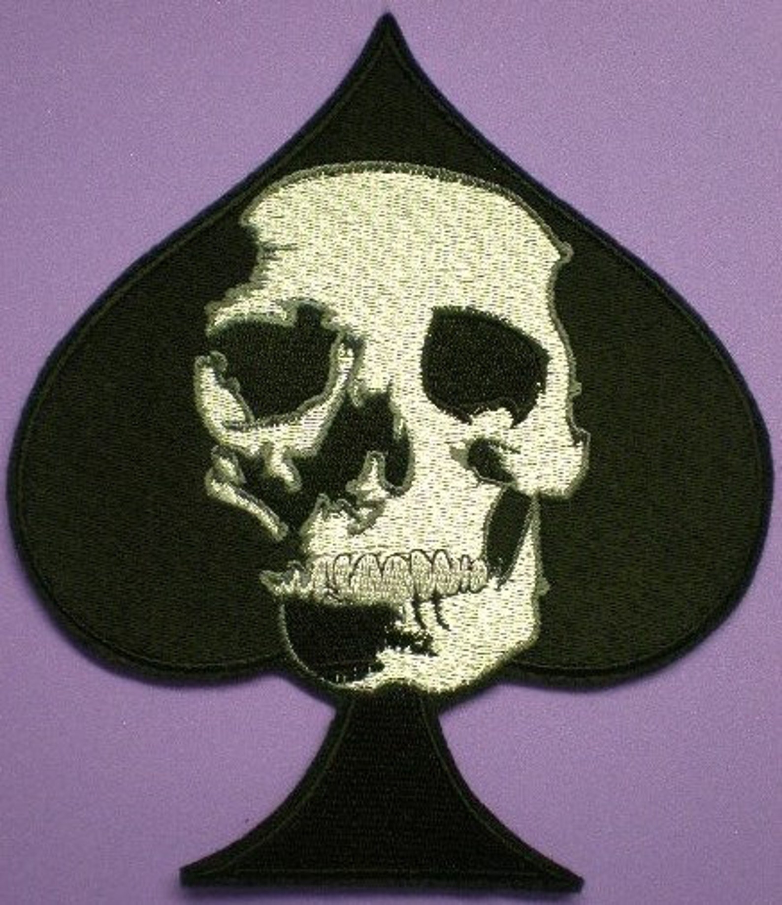 Large 7 1/2 X 6 1/2 Inch Embroidered Skull and Spade Iron on - Etsy
