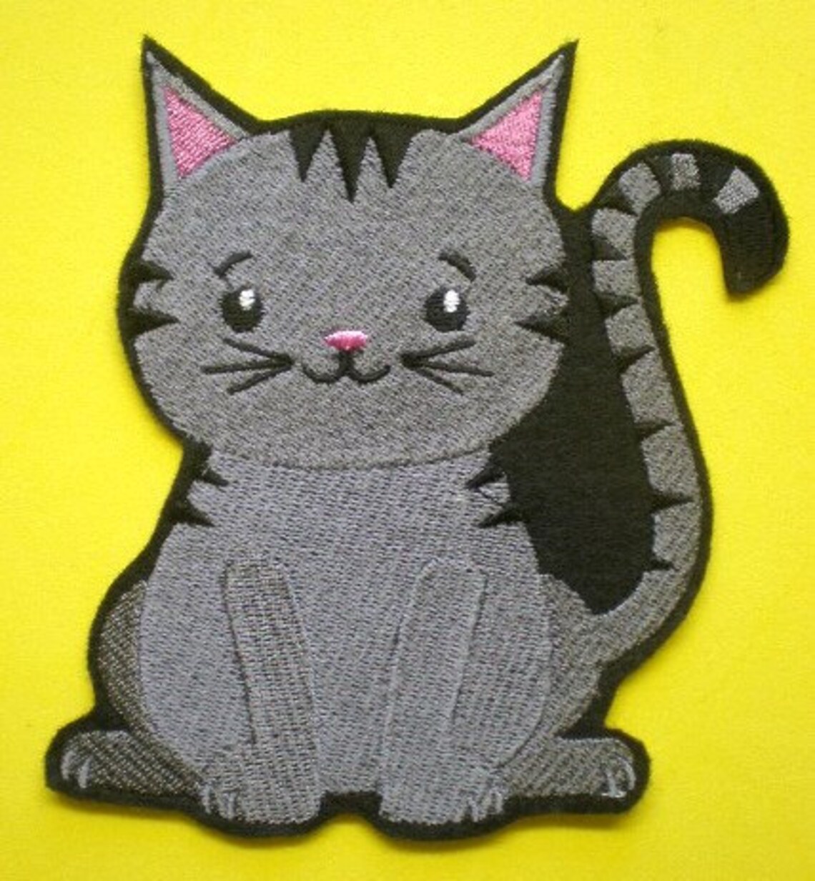 Large Embroidered Iron on Kitty Applique Patch, Kitten, Cat, Childrens ...