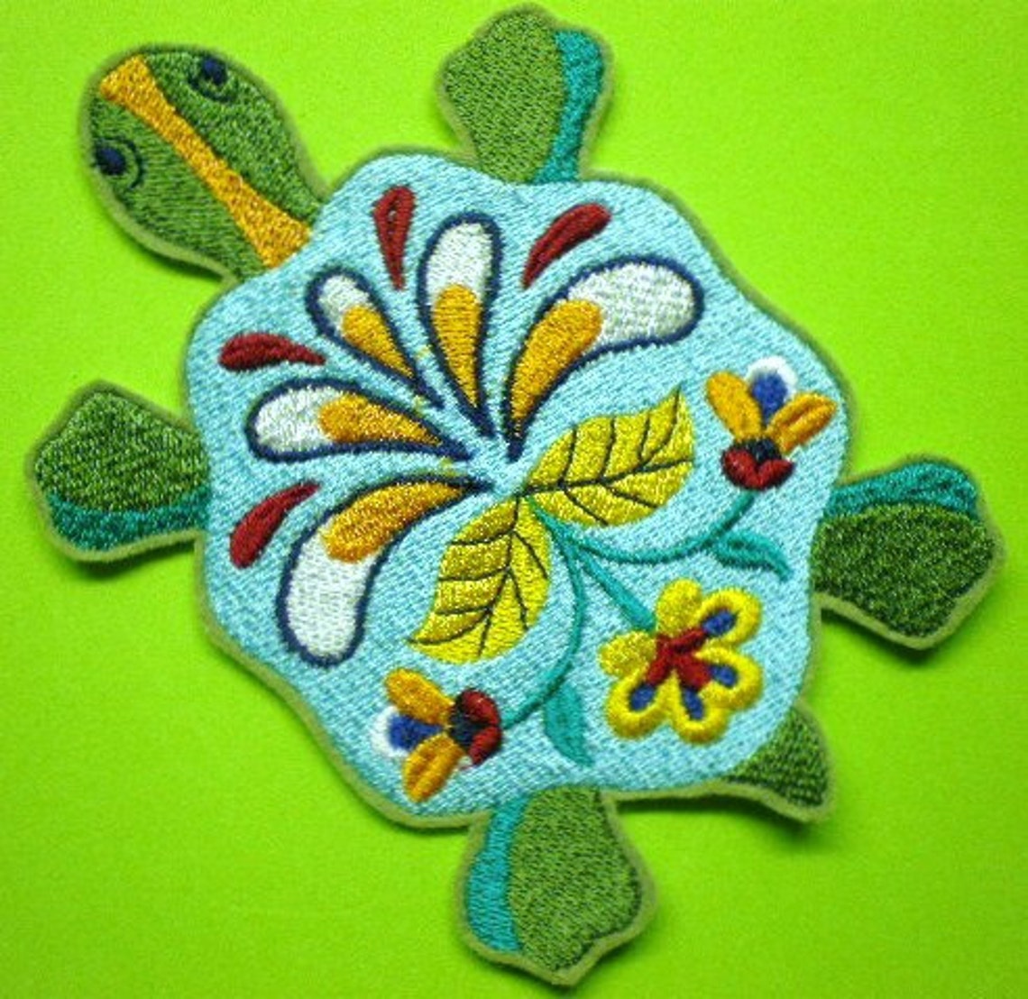 Embroidered Turtle Tortuga Applique Patch Talavera Style | Etsy