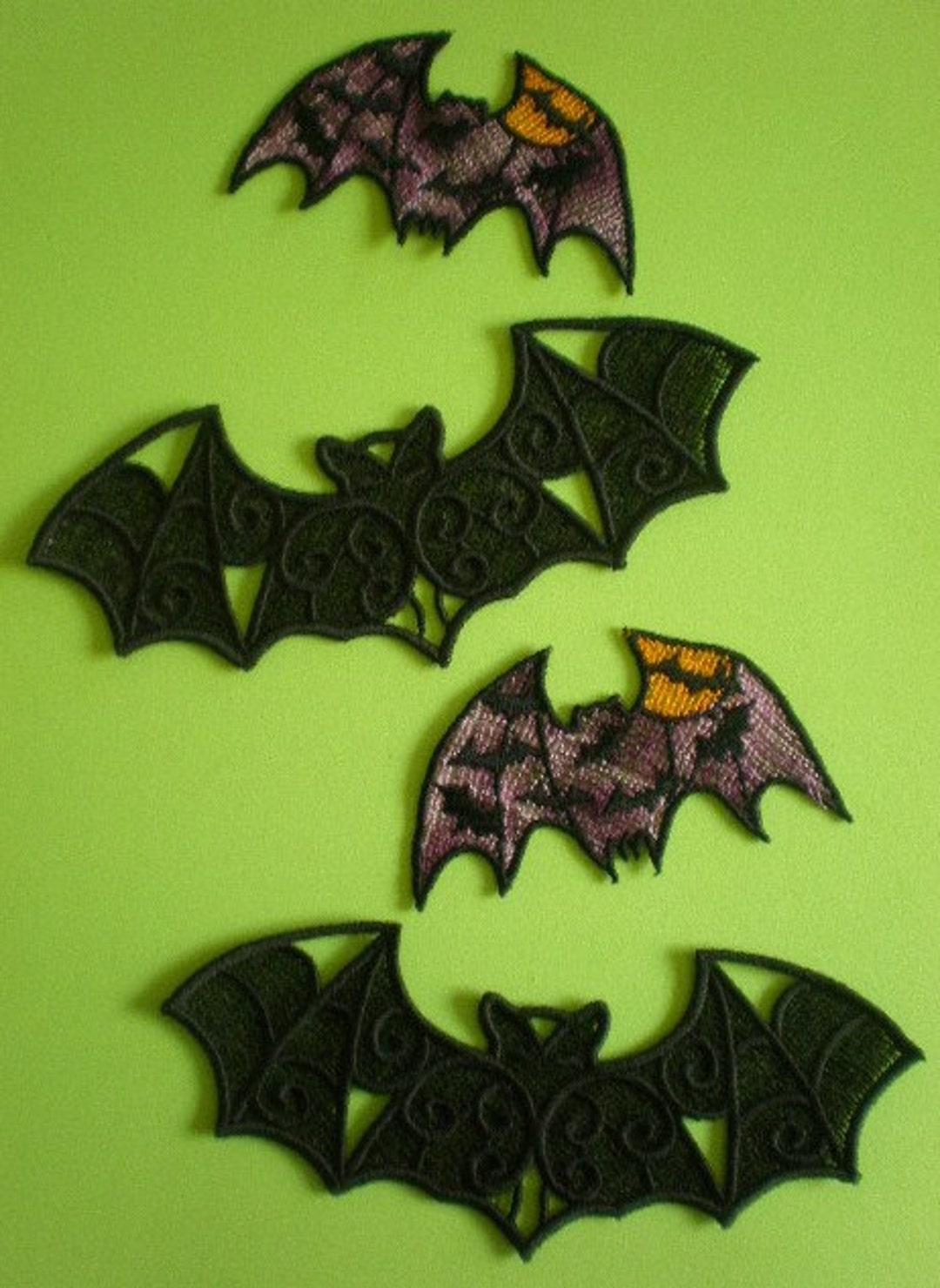 Bats, Bats, and More Bats. Embroidered Appliqued Lace or for ...