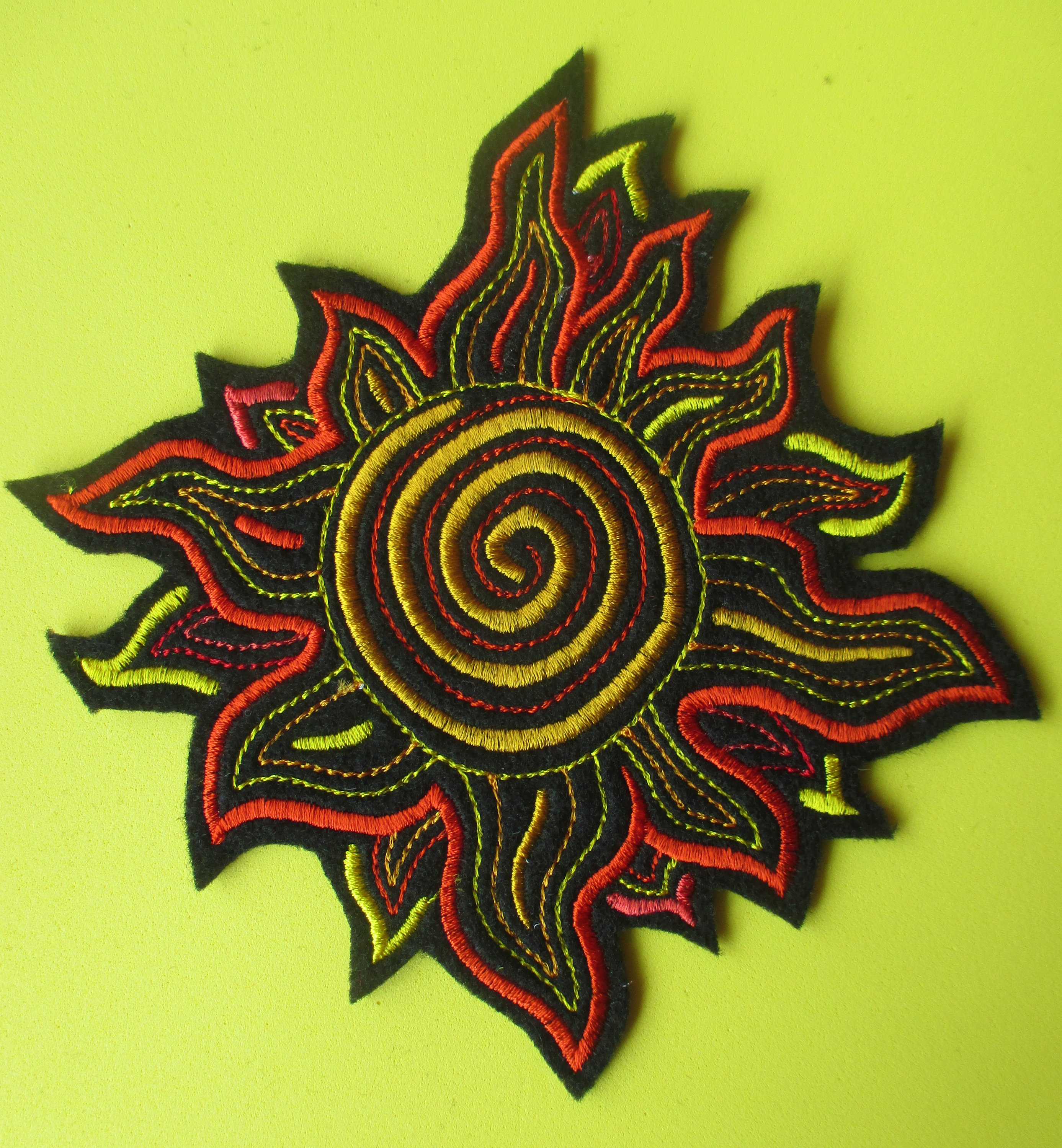 Set of Seven Embroidered Mola Appliques, Tropical, Palm Tree, Sun ...