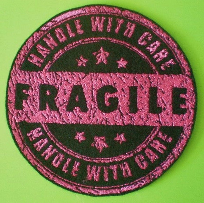 Large Embroidered Vintage Rubber Fragile Stamp Distressed - Etsy