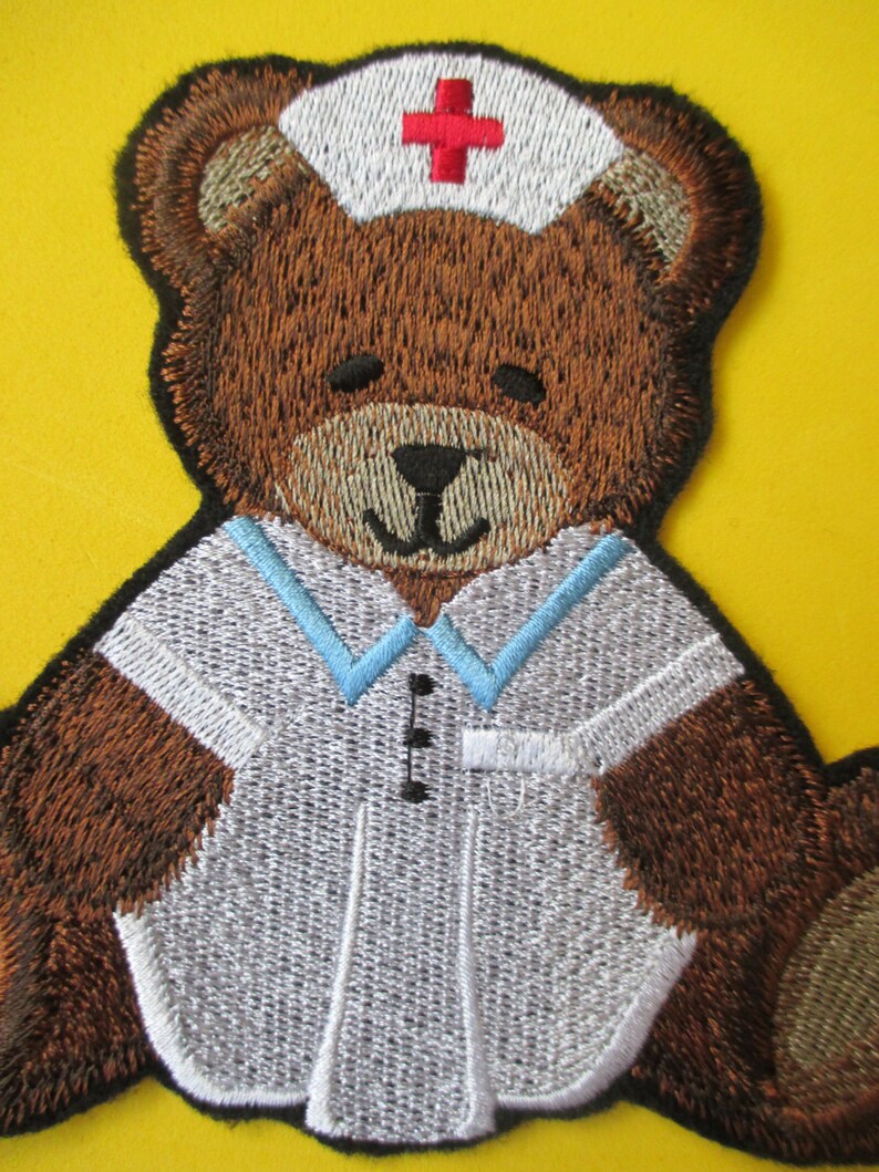 Large Embroidered Nurse Teddy Bear Applique Patch Red Cross | Etsy Large Embroidered Nurse Teddy Bear Applique Patch Red Cross | Etsy