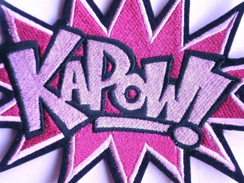 Large Iron on Embroidered Patch Super Hero Patch in Pink and - Etsy