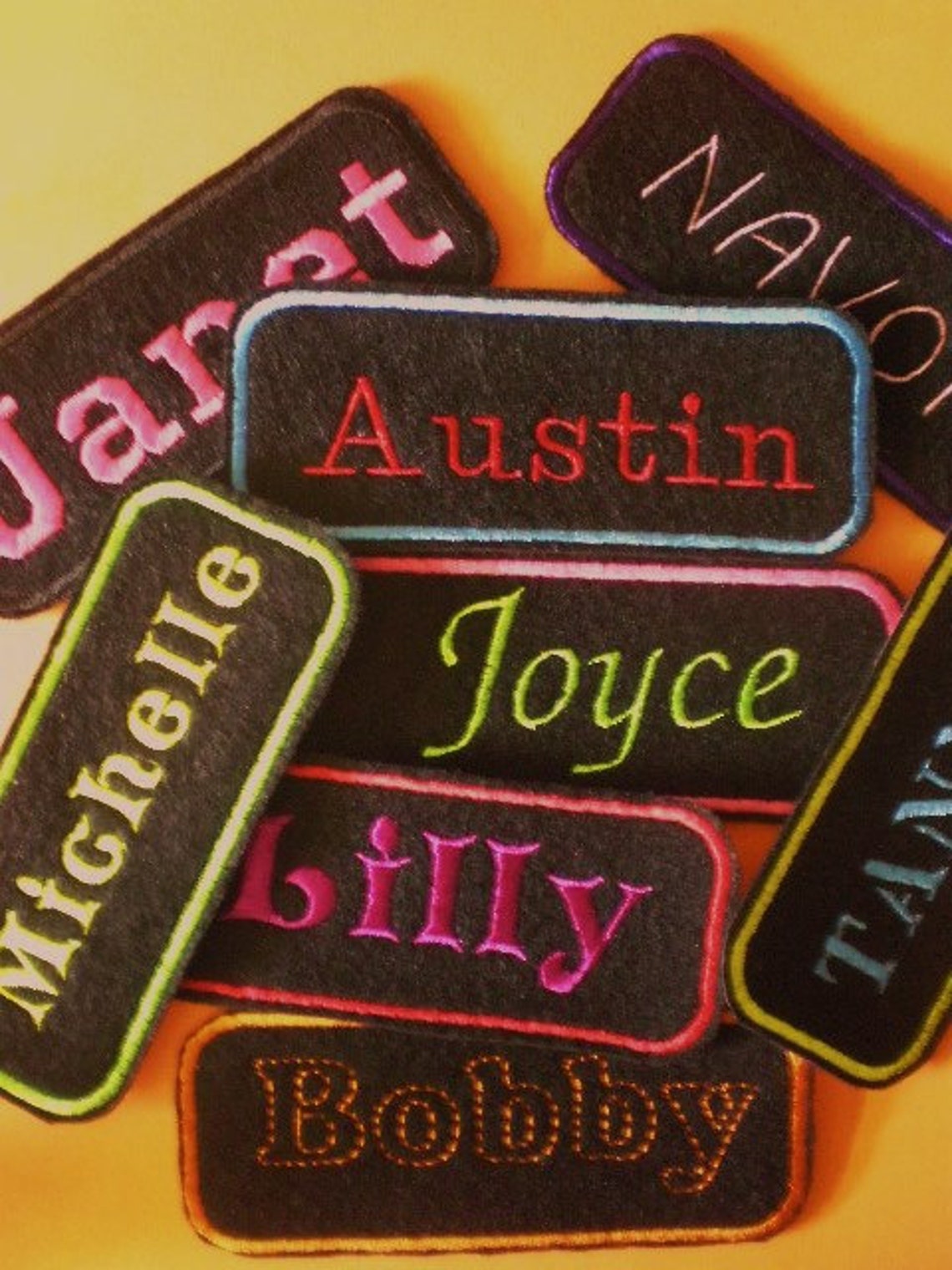 Embroidered Name Tag Iron on Appliques 2 by 5 Inches Name - Etsy Canada