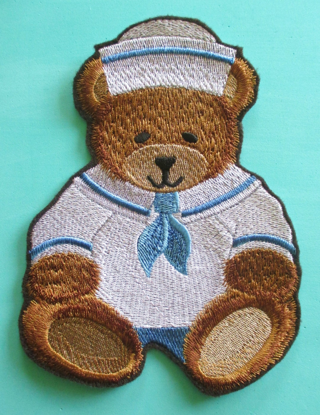 Large Embroidered Sailor Teddy Bear Applique Patch, Iron on or Sew on ...
