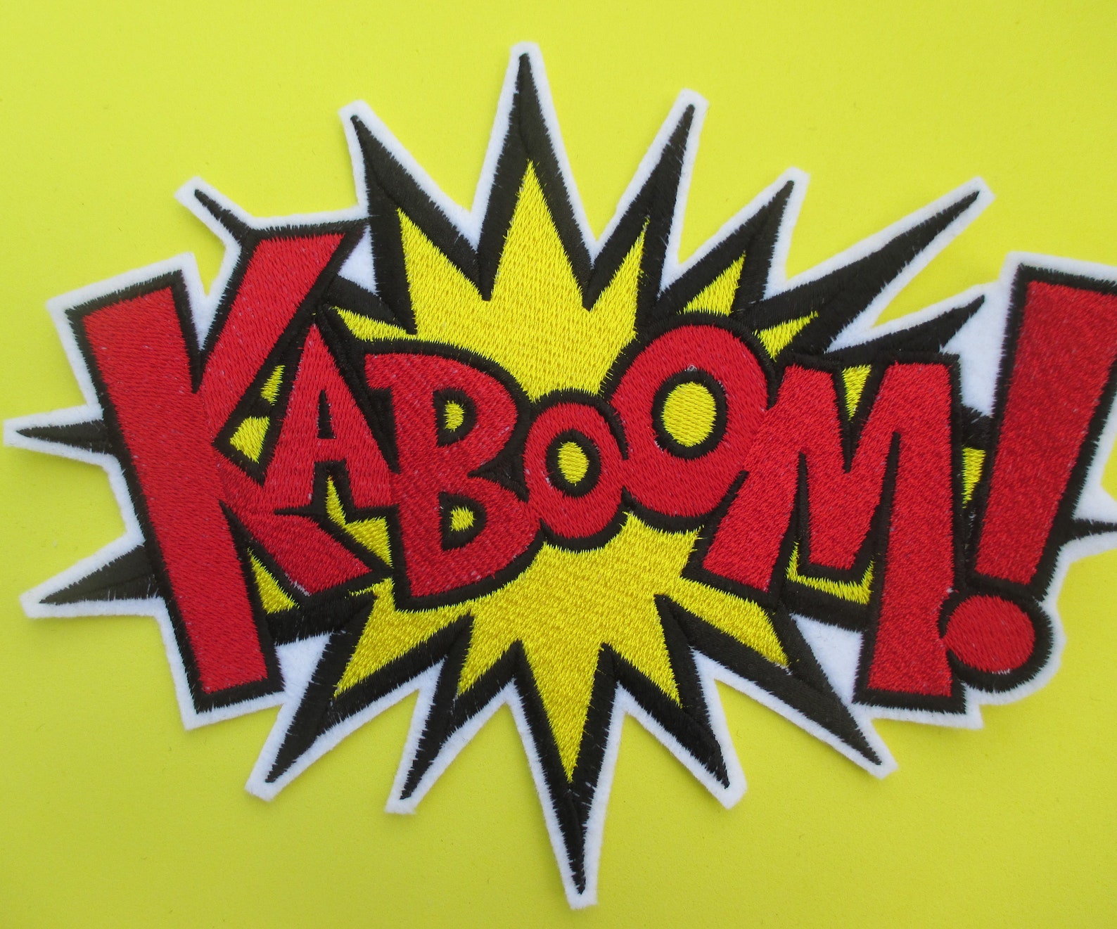 Extra Large Embroidered Super Hero KABOOM Iron on or Sew on - Etsy