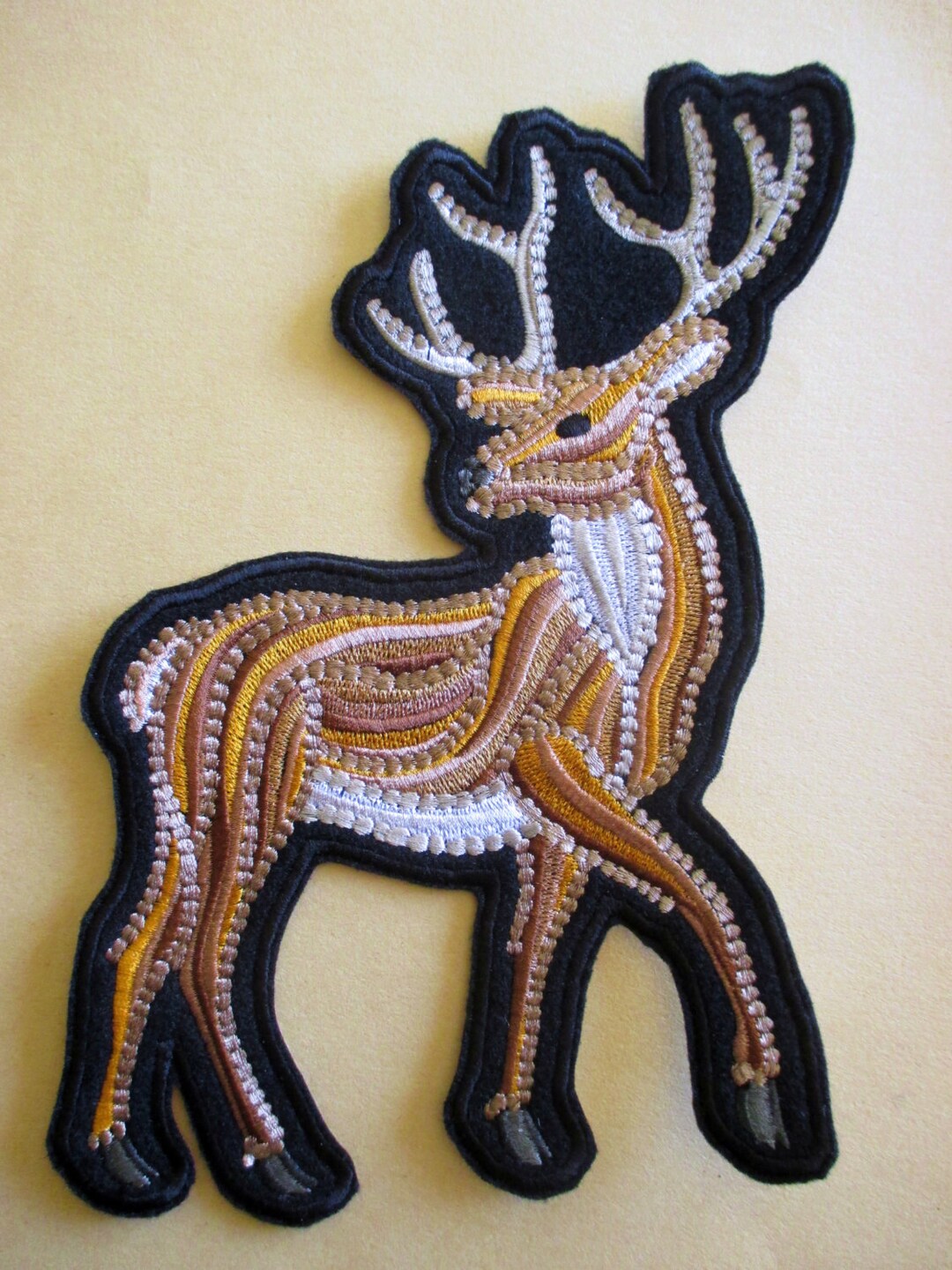 Extra Large Deer Applique Patch, Buck, Antlers, Christmas Applique ...