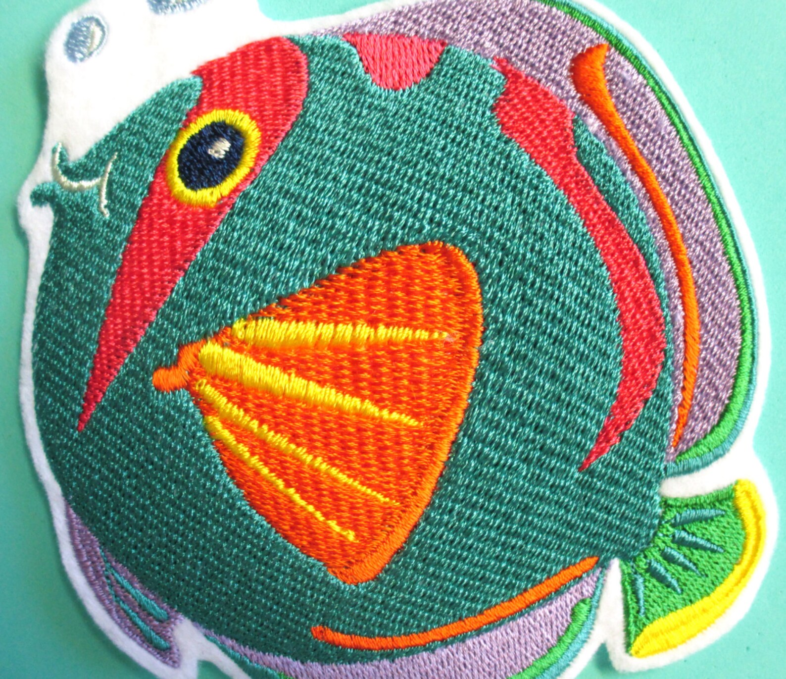 Large Embroidered Colorful Fish Applique Patch Beach - Etsy