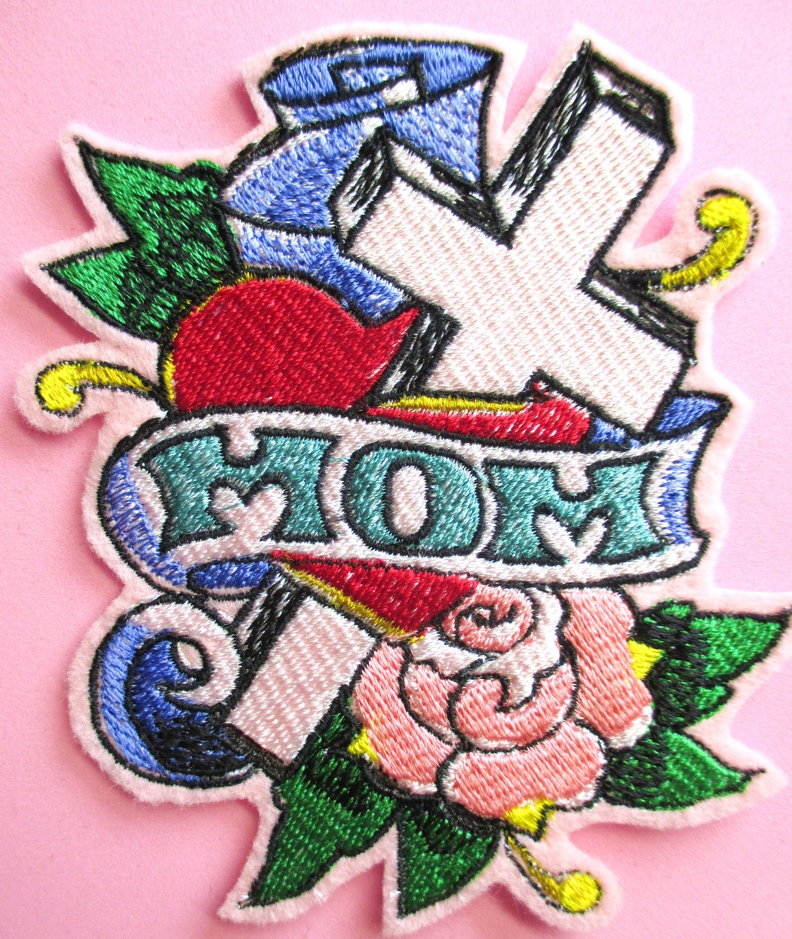 Embroidered Mom Tattoo Applique Patch Mothers Day Tattoo | Etsy