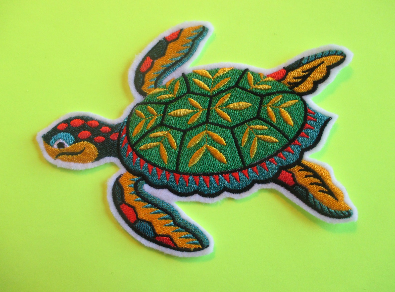 Large Embroidered Sea Turtle Applique Patch Summer Home | Etsy