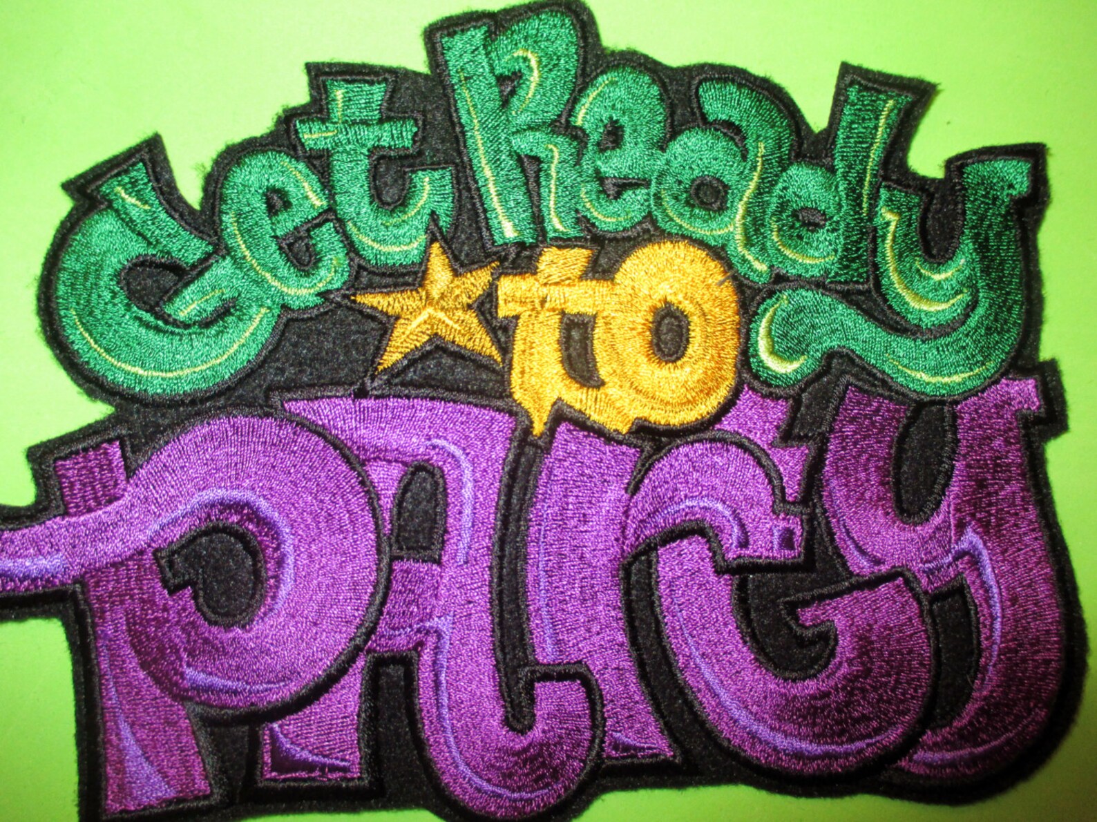 Extra Large Embroidered Applique Patch Get Ready to Party - Etsy