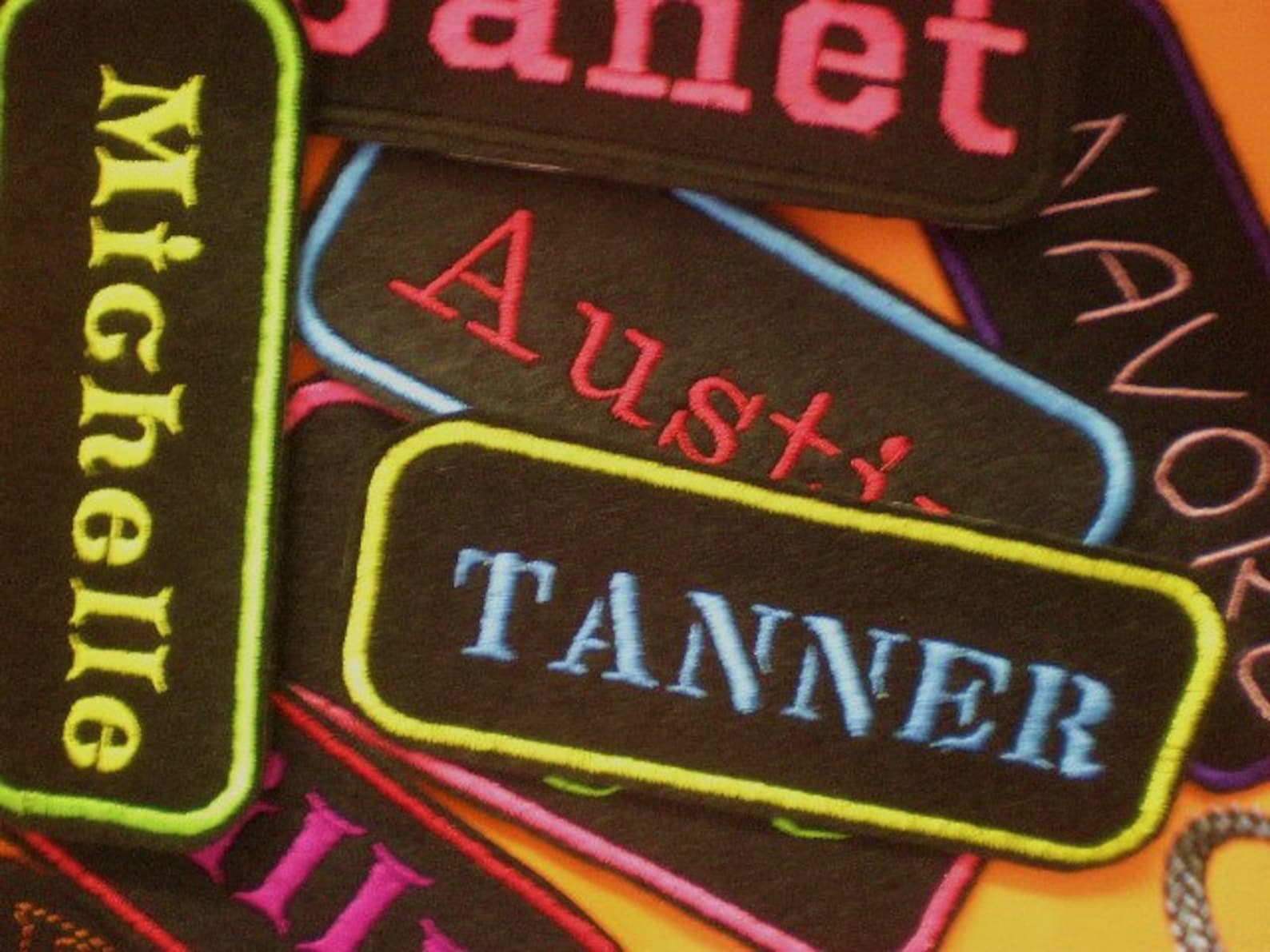 Embroidered Name Tag Iron on Appliques 2 by 5 Inches Name | Etsy