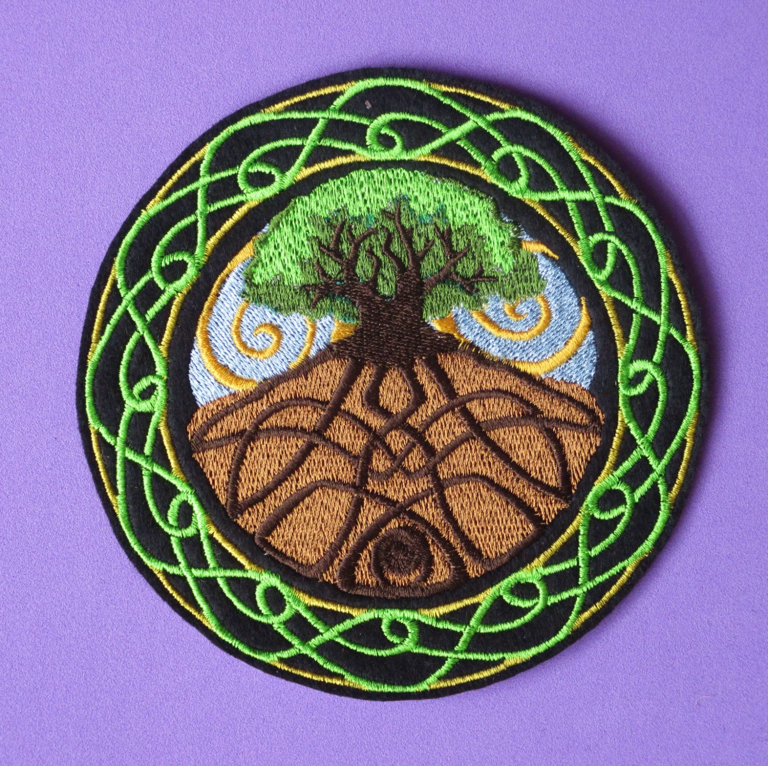 Large Embroidered Celtic Tree of Life Applique Patch, Celtic Knotwork ...