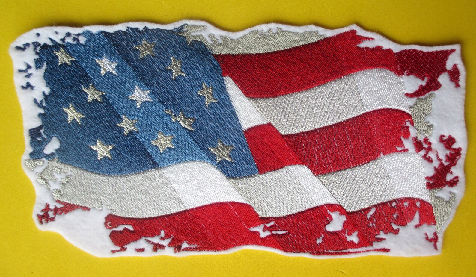 Jumbo Embroidered American Flag Applique Patch, Patriotic, Military ...