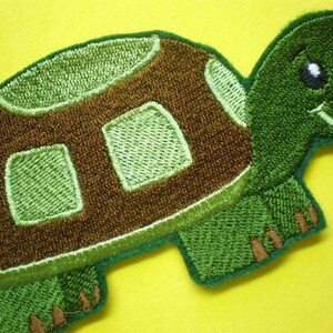 Embroidered Turtle Iron on Applique Patch, Childrens Applique, Clothing ...