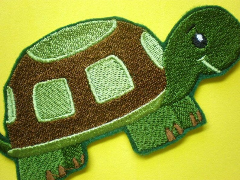 Embroidered Turtle Iron On Applique Patch Childrens Applique | Etsy