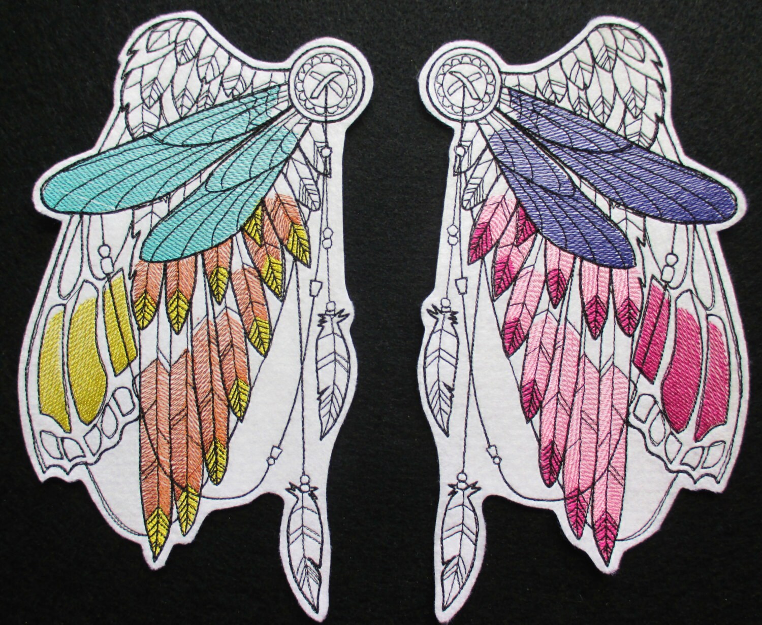 Extra Large Embroidered Pair of Wings Dragon Fly Wing - Etsy