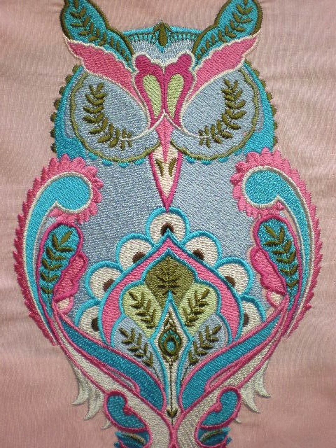 Extra Large Embroidered Tula Pink Full Moon Forest Owl, Quilt Square ...