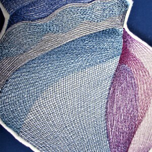 Huge 11.75 Inch Embroidered Applique Patch, Whelk Shell in Blues and ...