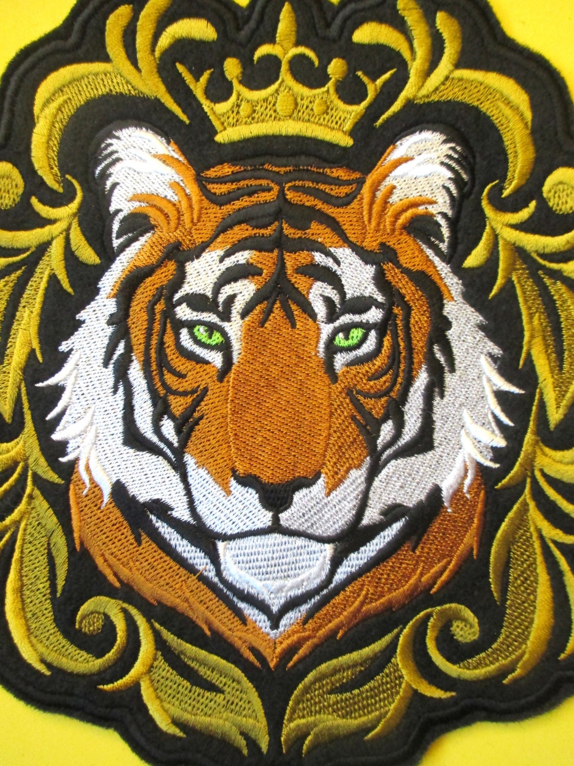 Extra Large Embroidered Applique Patch Regal Tiger in Baroque - Etsy