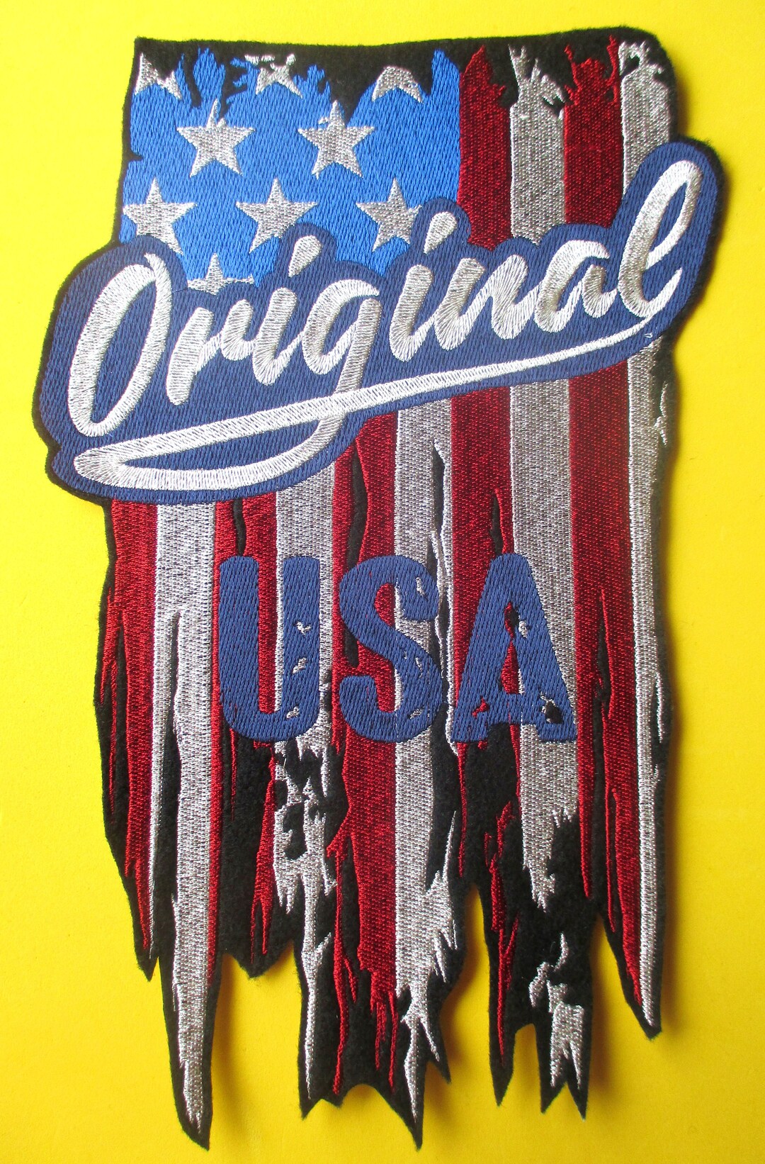 HUGE Embroidered American Flag Applique Patch, Old Glory, Original U.S ...