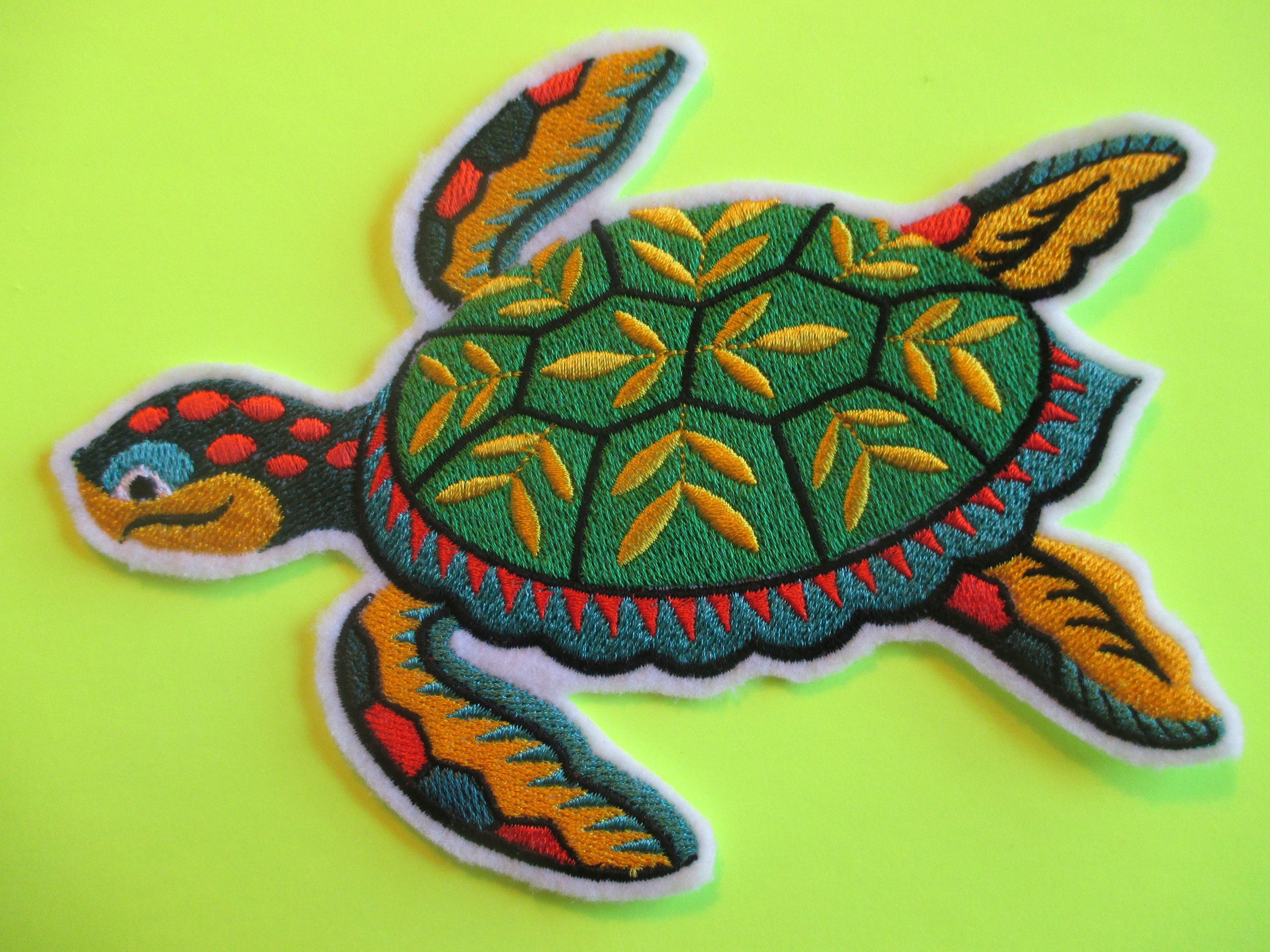 Large Embroidered Sea Turtle Applique Patch Summer Home | Etsy
