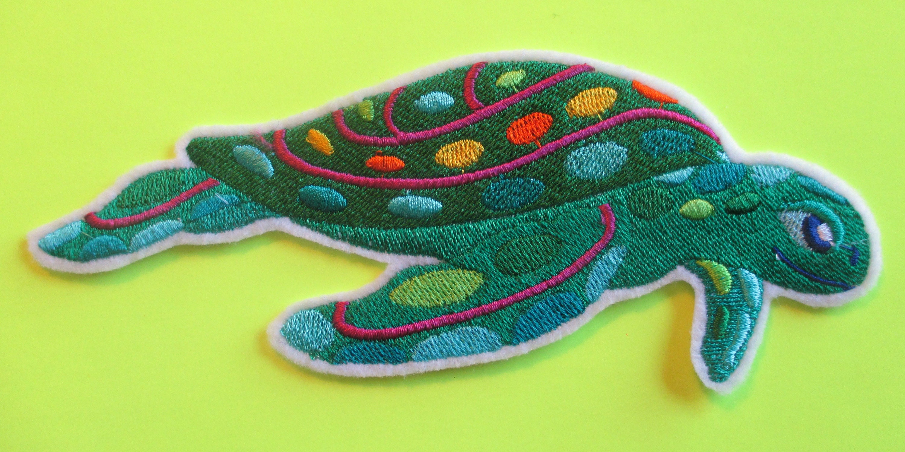 Large Embroidered Sea Turtle Applique Patch Summer Home - Etsy