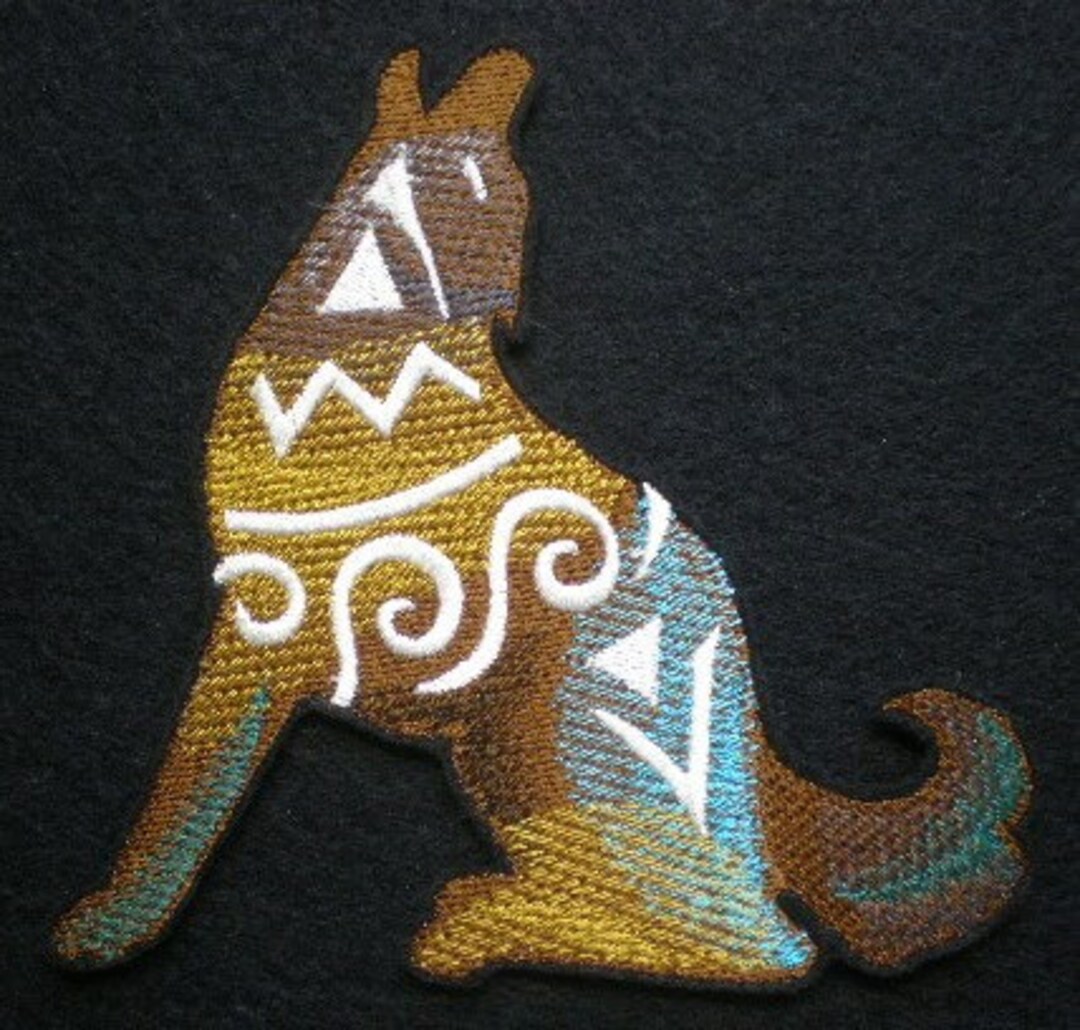 Embroidered Southwestern Coyote Iron on Applique Patch, Western, for ...
