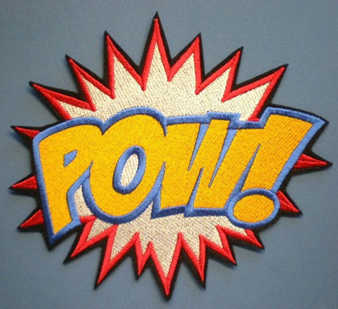 EXTRA LARGE Embroidered POW Super Hero Cartoon Applique Patch | Etsy