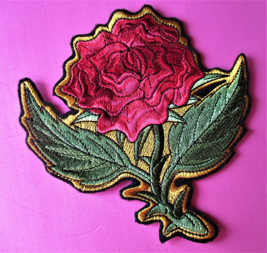 Large Beautiful Rose Applique Patch, Jacket Patch, Valentine's Day ...