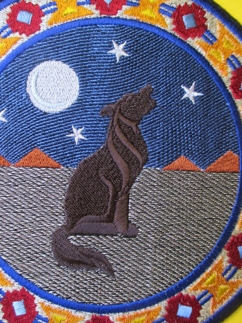 Extra Large Embroidered Coyote Applique Patch Southwestern | Etsy