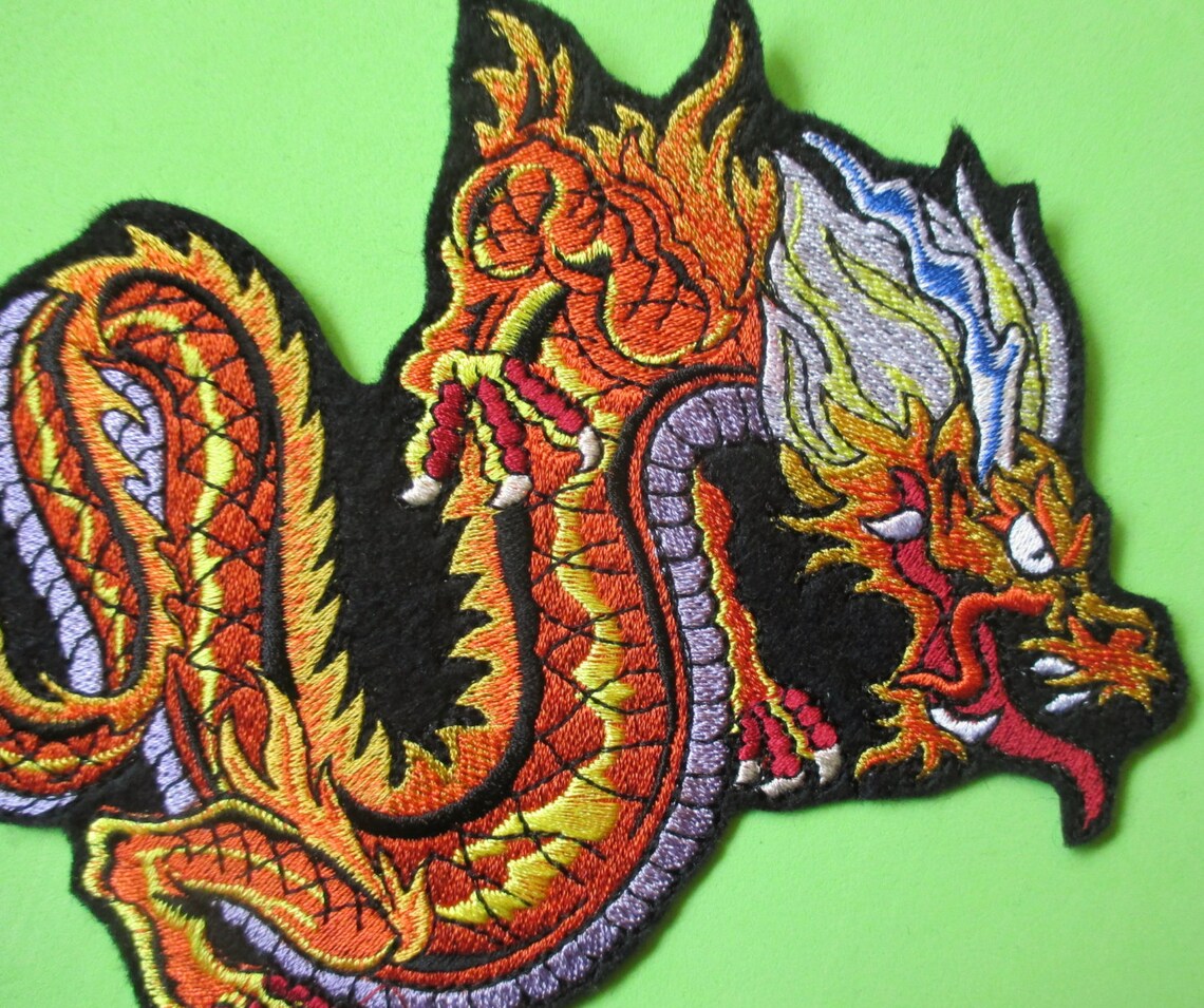 Ex. Large Embroidered Chinese Dragon Applique Patch Jacket - Etsy