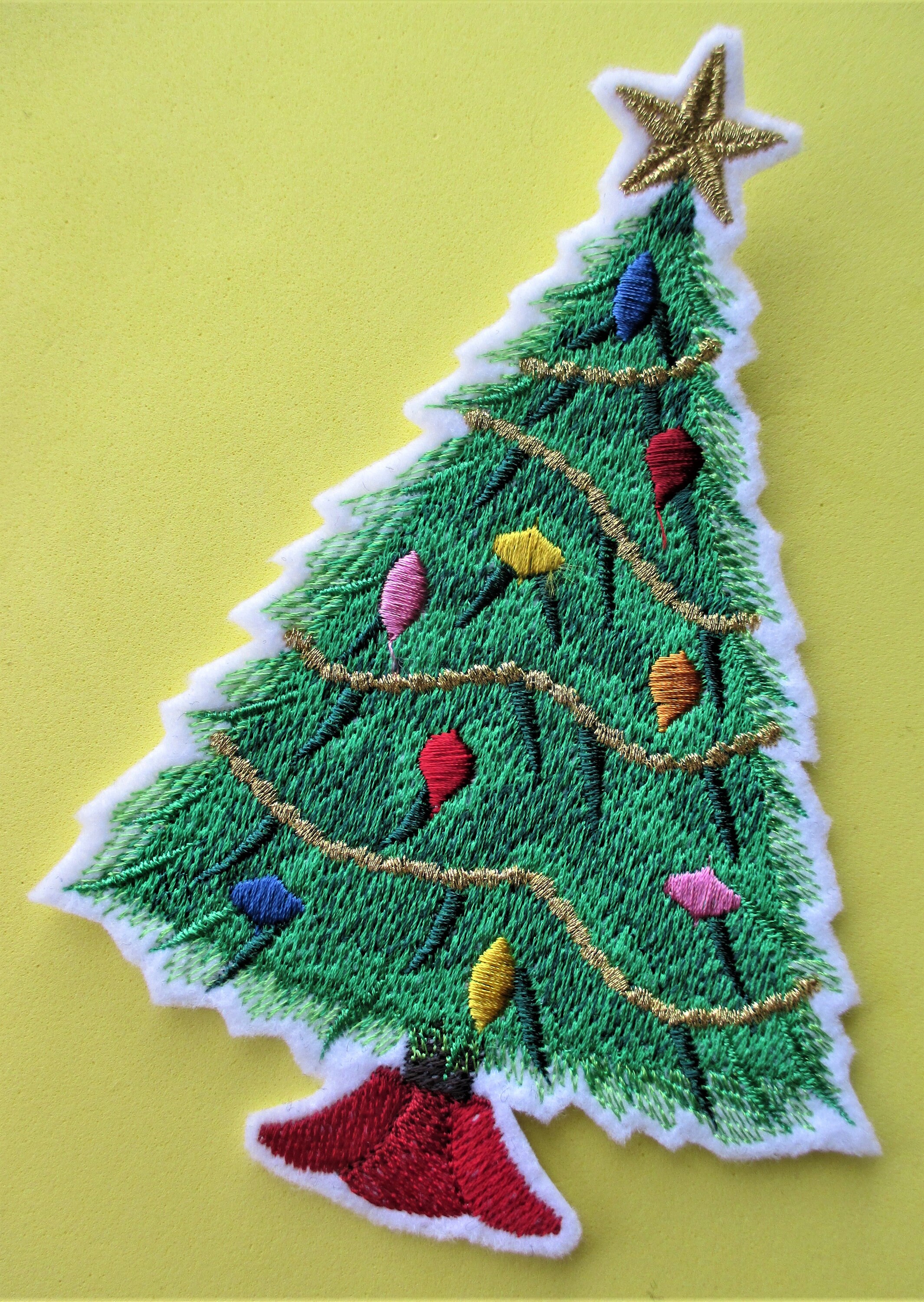 Large Embroidered Christmas Tree Applique Patch Iron On Sew - Etsy