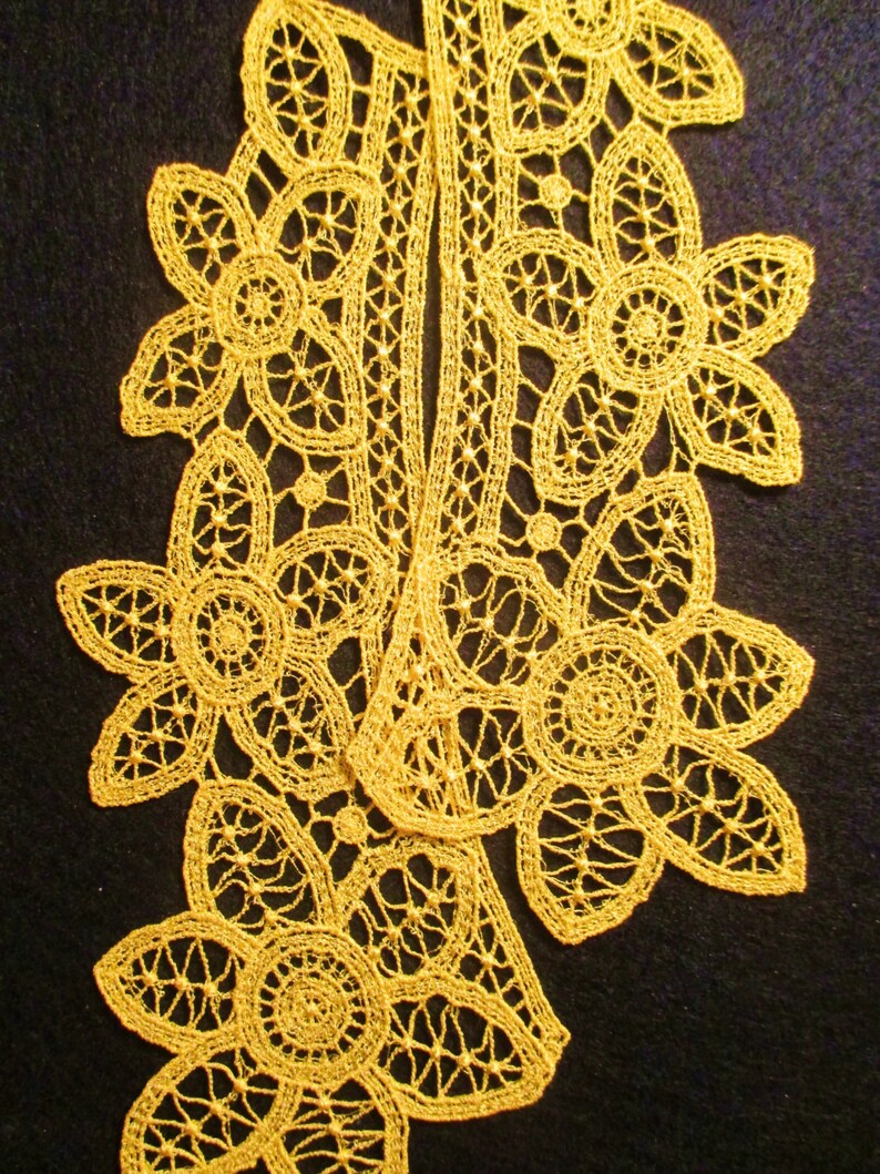 Embroidered Bright Yellow 2 Piece Lace Collar Neckline Lace - Etsy