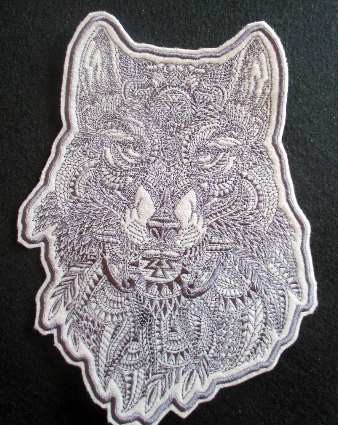 Extra Large Embroidered Wolf Applique Patch Iron on or Sew - Etsy