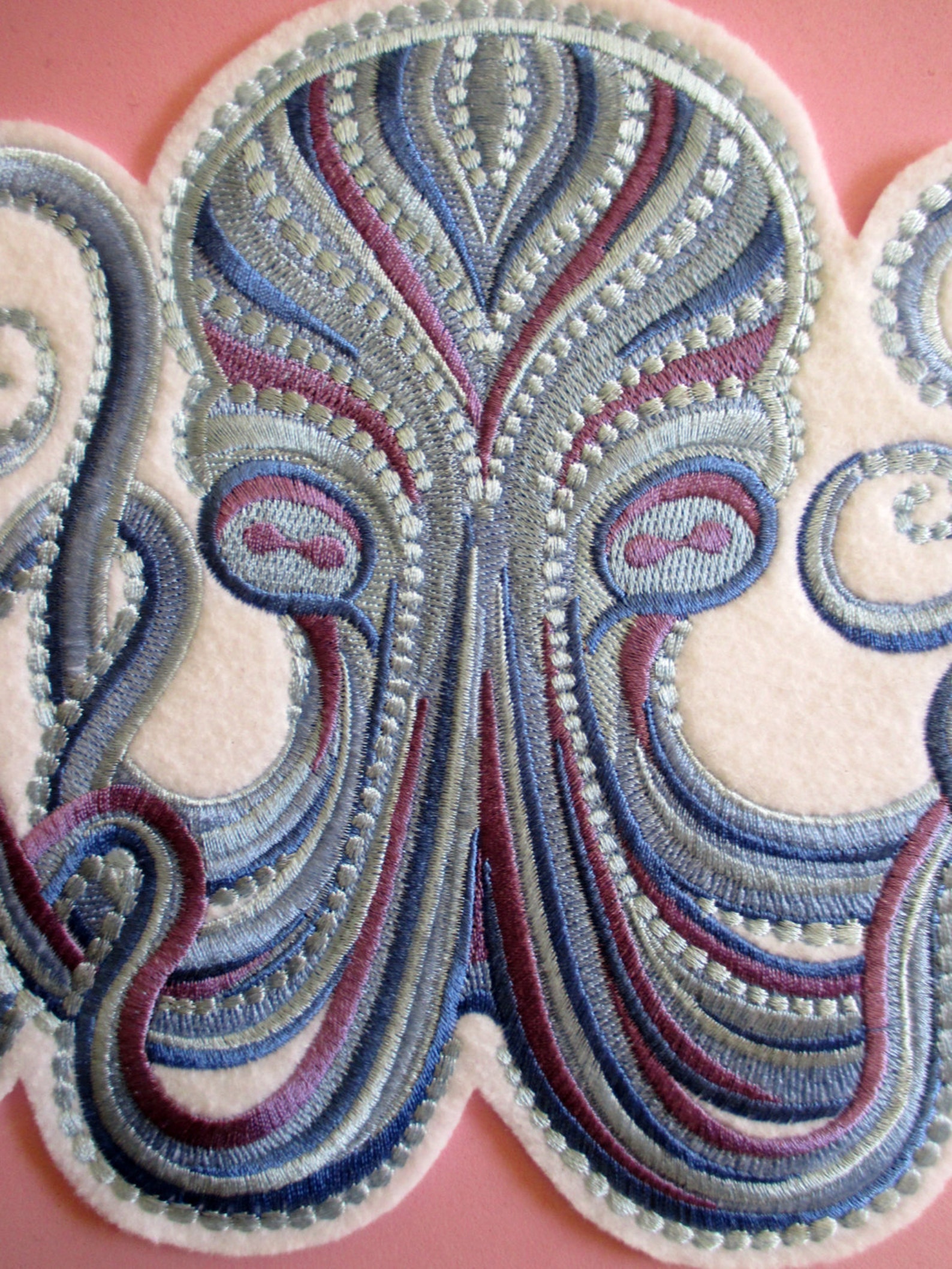 Jumbo Embroidered Sea Creature Octopus Applique Blue Water - Etsy