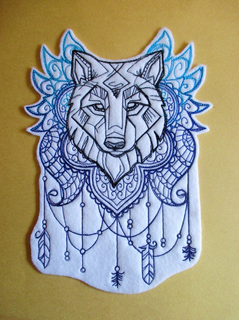 Large Wolf Applique Patch Majestic Leader of the Wolf Pack - Etsy