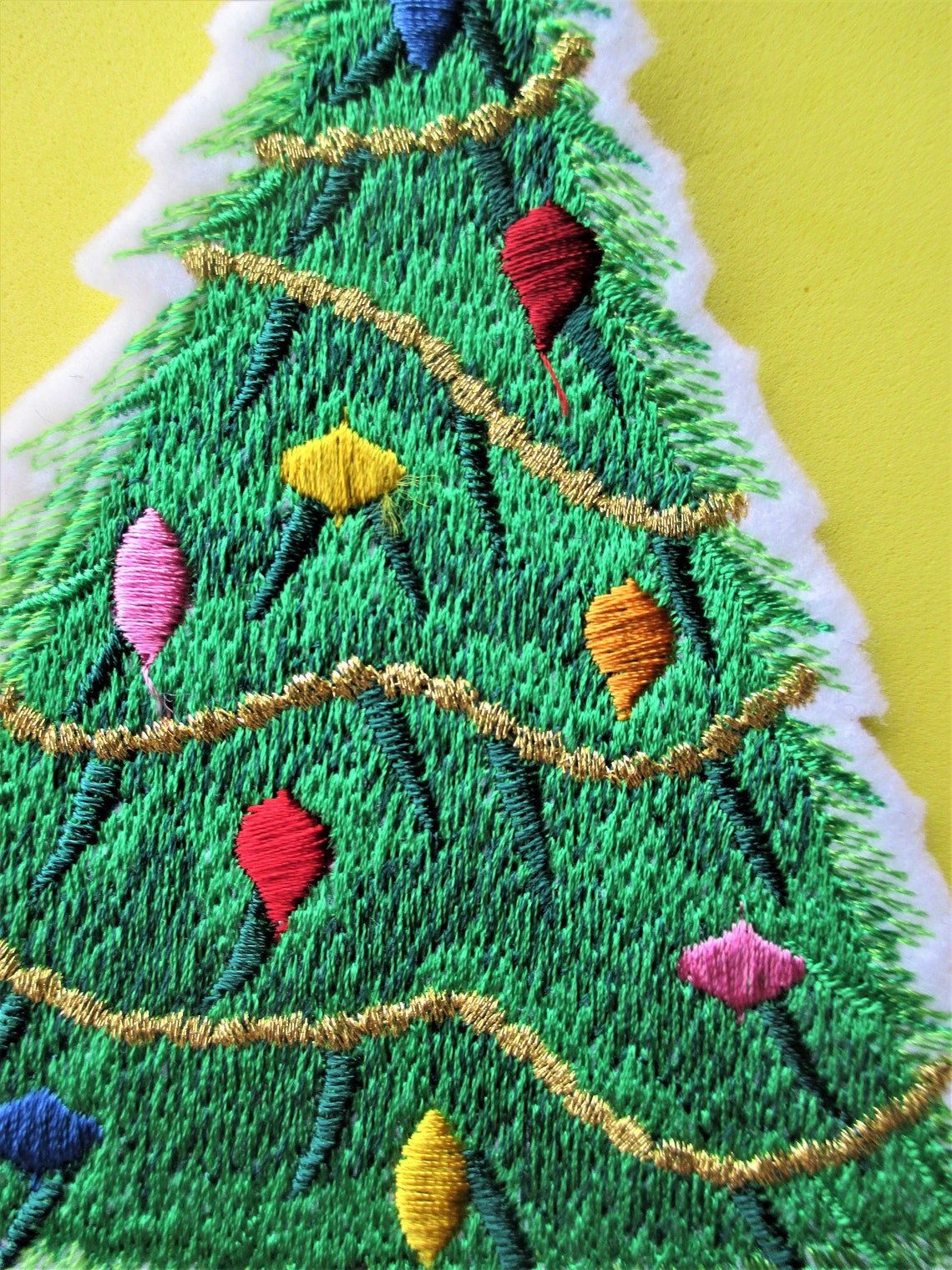 Large Embroidered Christmas Tree Applique Patch Iron On Sew - Etsy